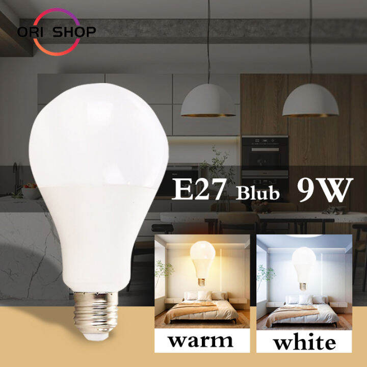 E27 LED Bulb 9W 7W Warm White Tri-color Energy Saving Bulb 220V Lighting for Ceiling Lamps ...