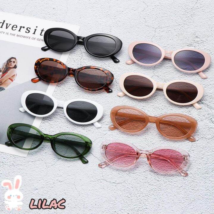 Lilac Fashion Retro Oval Sunglasses Uv400 Small Frame Womens
