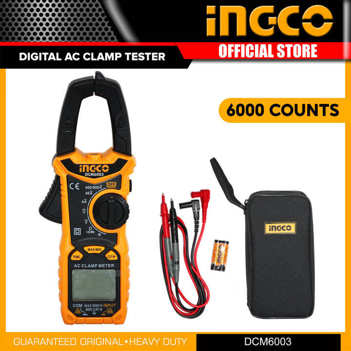 INGCO Digital AC Clamp Meter Tester Electrical Tool Tester DCM6003 IPT ...