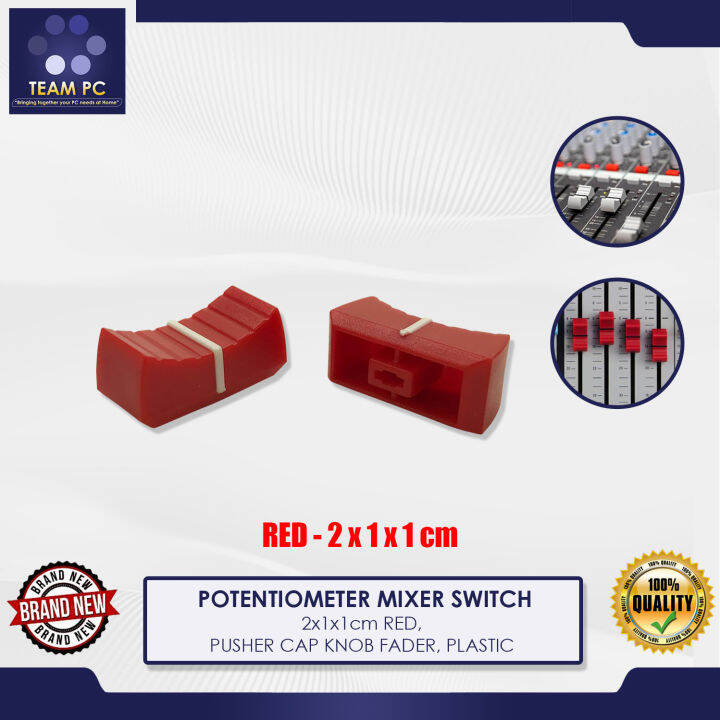 POTENTIOMETER MIXER SWITCH 2x1x1cm RED, PUSHER CAP KNOB FADER, PLASTIC | Lazada PH