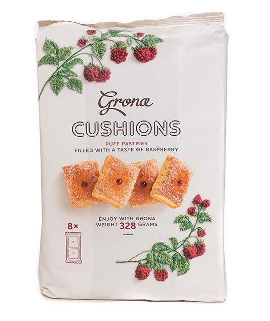 BISCUITS Grona Cushions Puff Pastries With Raspberry Filling 328g | Lazada