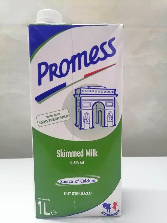 PROMESS [Hộp X/LÁ 1 Lít] SỮA TƯƠI TIỆT TRÙNG KHÔNG BÉO [France] UHT ...