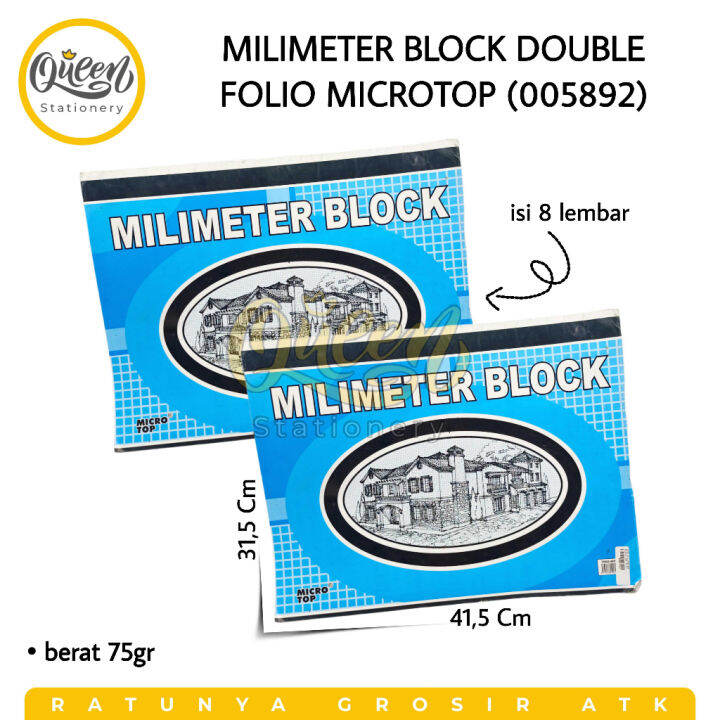 MILIMETER BLOCK DOUBLE FOLIO MICROTOP KERTAS GRAFIK (005892) | Lazada ...