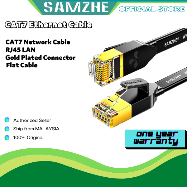 SAMZHE Cat7 Flat Ethernet Cable RJ45 Cat 7 Lan UTP RJ 45 Cable for ...