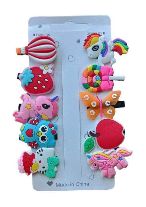 isi 10 jepit rambut unicorn rainbow mix jepit lucu jepit unik | Lazada ...