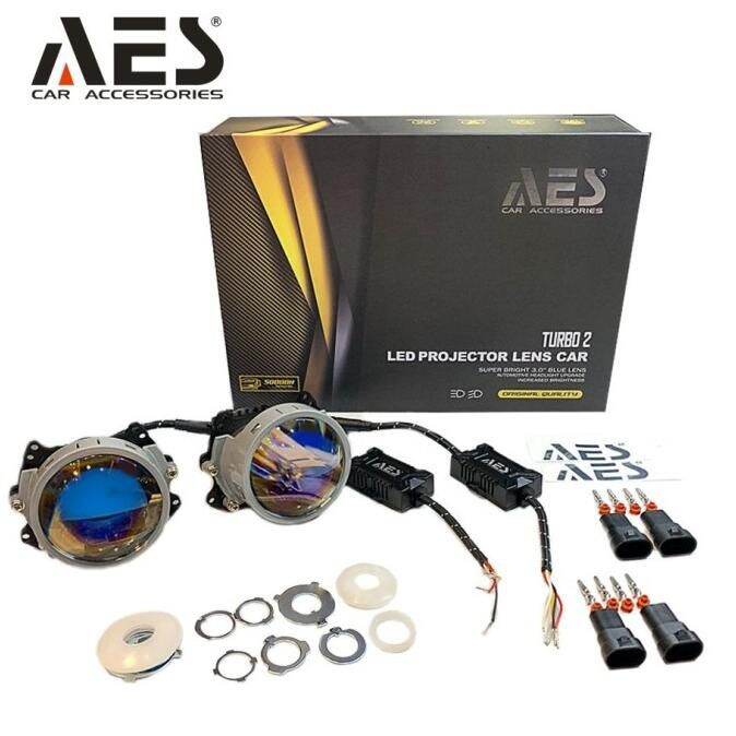 Sepasang BILED TURBO AES 3 Inchi Bluefirm Dual Chip Led 55 W Motor ...