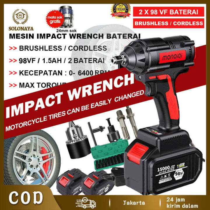 [Murah] Impact Full Set Murah 98V Impact Wrench Cordless 98V Mesin ...