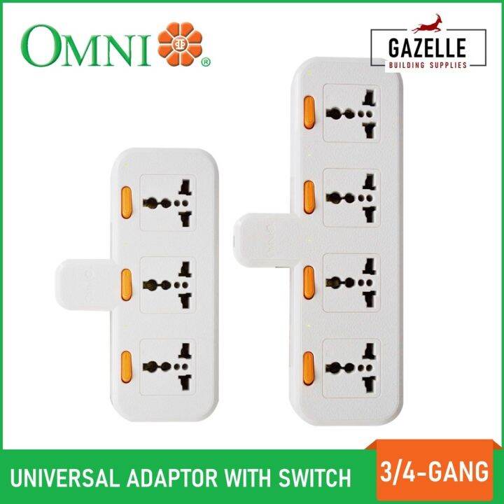 Omni Wall Universal Extension Adapter w/ Individual Switch and Power ...