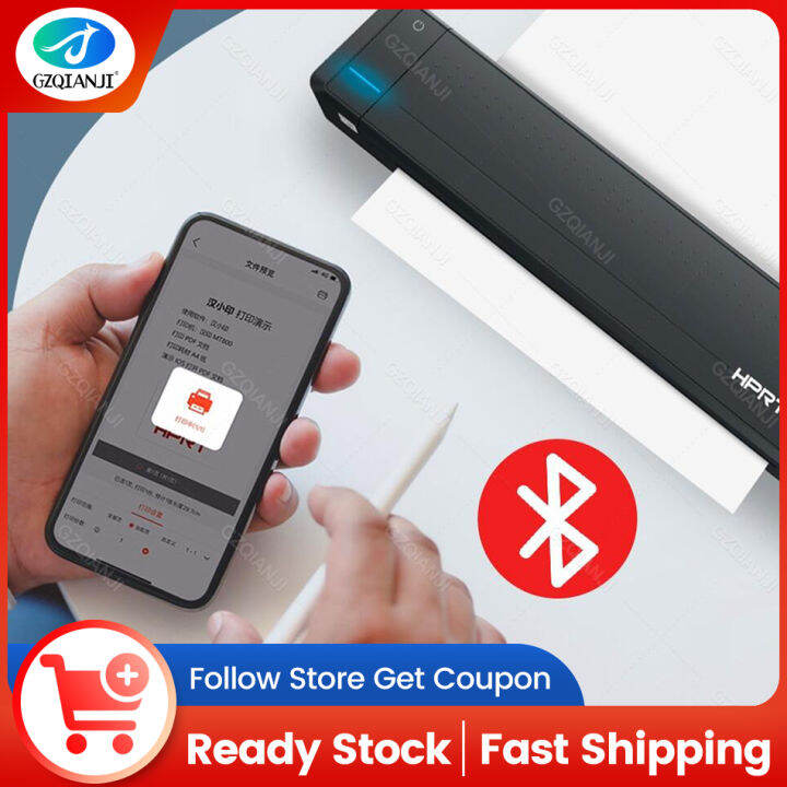 GZQIANJI HPRT MT800 Black White Portable Mini A4 Paper Bluetooth ...