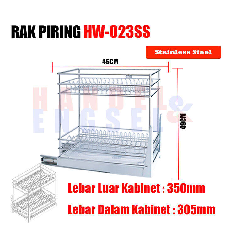 Rak Piring / Rak Dapur Kitchen Set Bawah Tingkat 2/ Rak Botol/ Rak ...