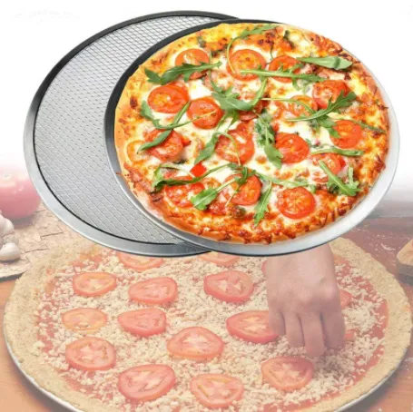 Pizza Screen Pan/Round Pizza Baking Mesh Tray/Pizza Baking Screen ...