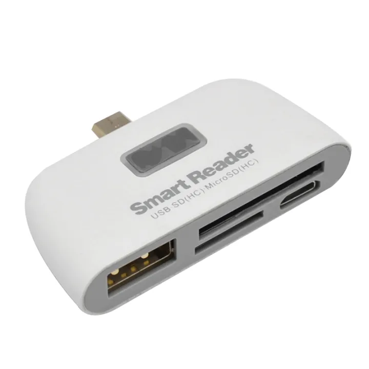 4 in 1 OTG TF Smart Card Reader High Speed with Micro-USB OTG Charge ...