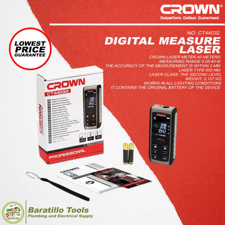 CROWN DIGITAL MEASURE LASER (UP TO 40 METERS) | Lazada PH