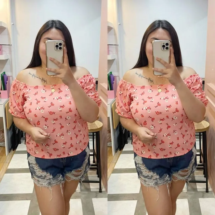 PLUS SIZE Helga Puff Sleeves (Printed) Two-way Top (XL-3XL) | Lazada PH