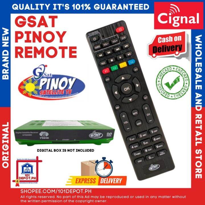 GSAT PINOY Remote (GREEN BOX) FREEBIE MASK | Lazada PH