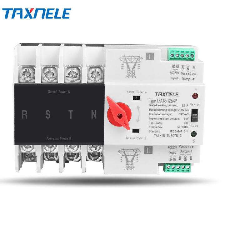 MCB type Dual Power Automatic transfer switch 4P 63A 100A 125A ATS Circuit Breaker Electrical ...