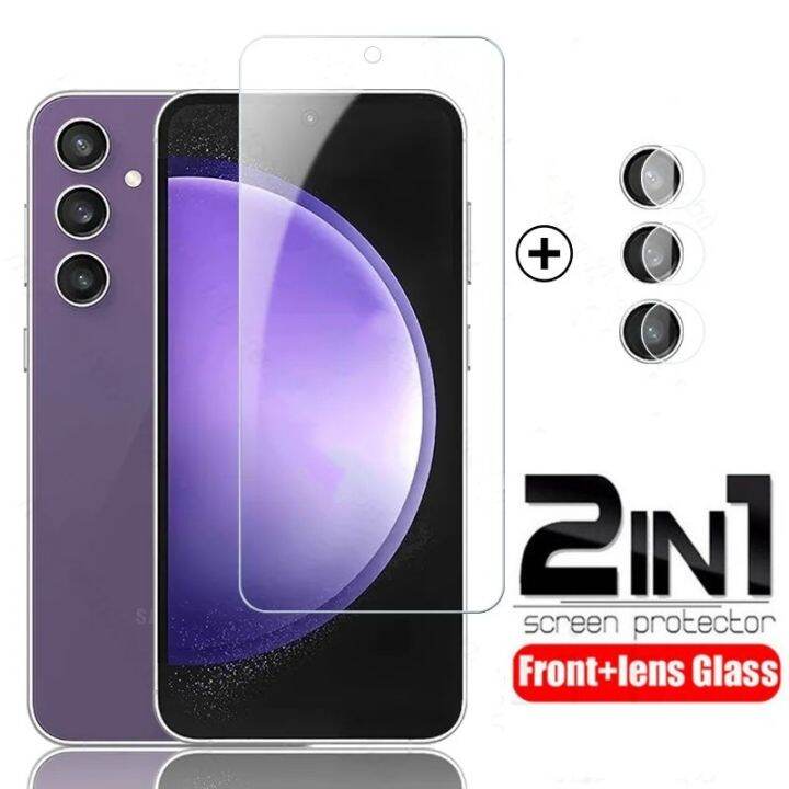 2 in 1 Tempered Glass Protective Film For Samsung Galaxy S23 FE S23FE ...