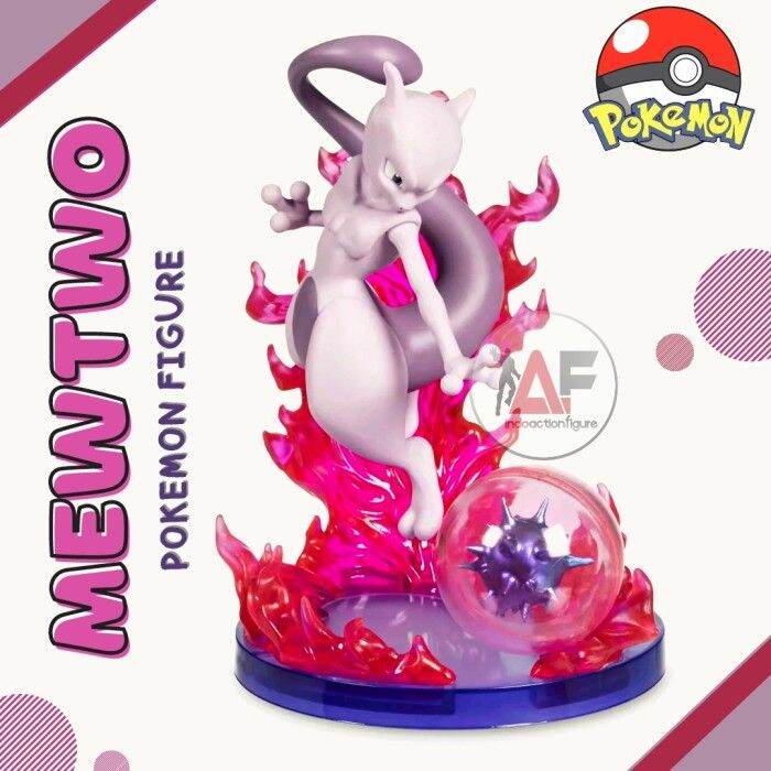 Statue Action figure Pokemon unite GO Mewtwo Mew medium size with effe ...