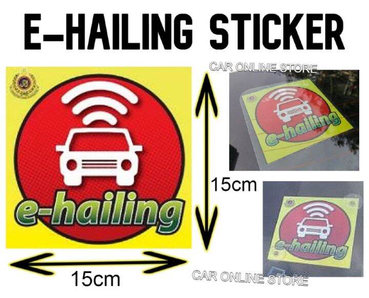 E-Hailing sticker for car ( NO RUBBER SUCTION!!!!! ) | Lazada