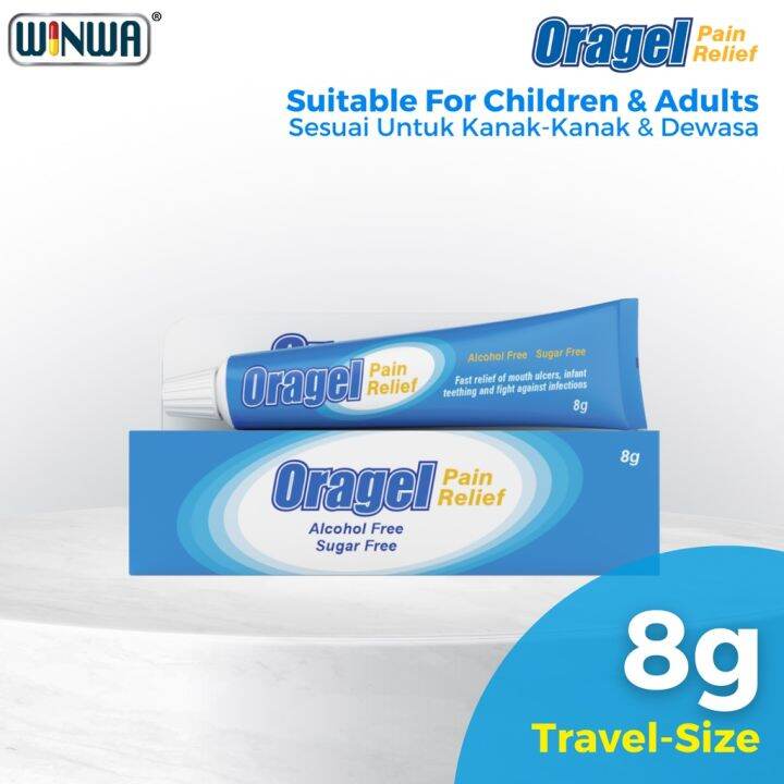 Oragel Pain Relief & Antiseptic (8g/15g) - For Mouth Ulcer, Teething ...