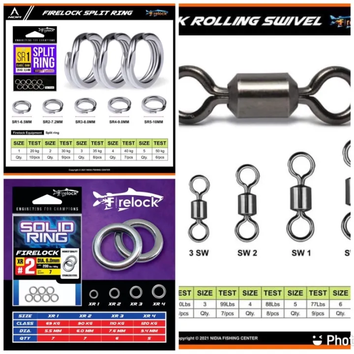 Aksesoris Pancing Kili Kili Rolling Swivel Split dan Solid Ring Firelock | Lazada Indonesia