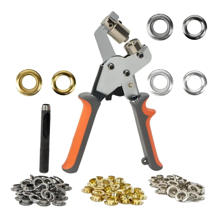 Grommet Tool Kit with 10mm Eyelets Manual Machine Press Handheld Plier ...