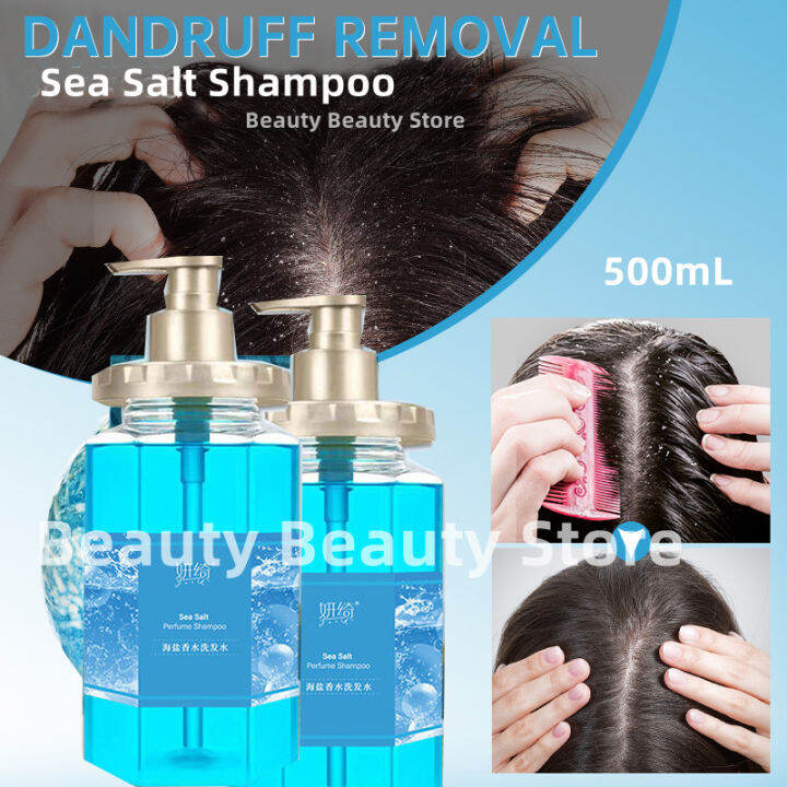 500ML Sea Salt Shampoo Anti Dandruff Scalp Itching Anti Hair Loss Nourish Hair Fast Growth ...