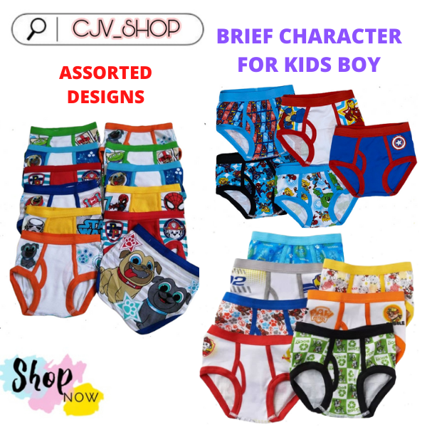 6 pcs /12 pcs BRIEF PRINTED FOR KIDS BOY FITS (1 YRS OLD UP TO 12 YRS ...