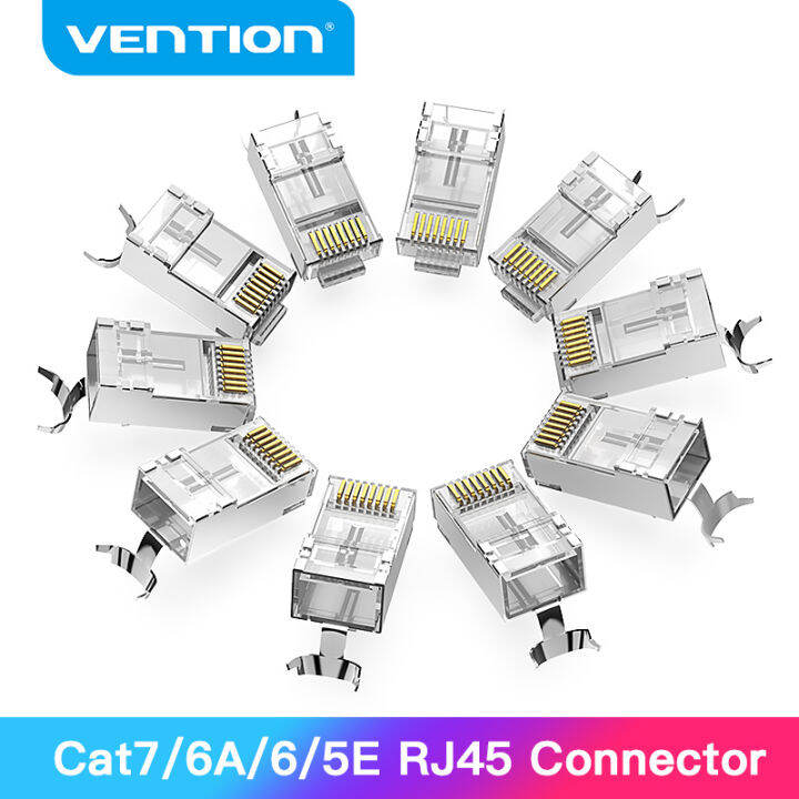 Vention Cat7 RJ45 Connector Cat7/6/5e STP 8P8C Modular Ethernet Cable ...