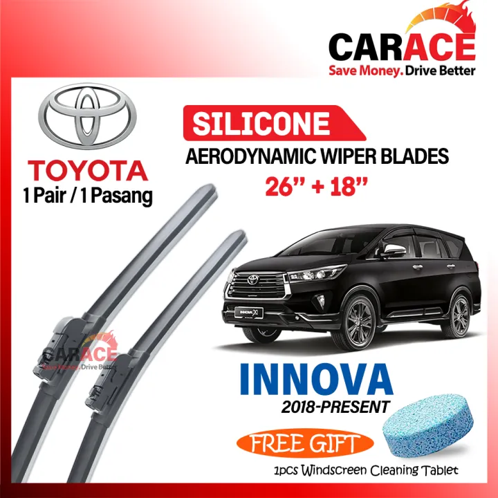 TOYOTA INNOVA 2018-PRESENT | CARACE SILICONE Aerodynamic Wiper Blades ...