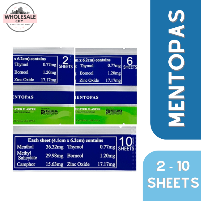 Mentopas Medicated Plaster 2 / 6 / 10 sheets | Lazada PH