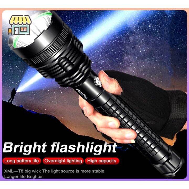 2023🔥 bright flashlight XML T8 waterproof rechargeable flashlight three lighting modes super ...