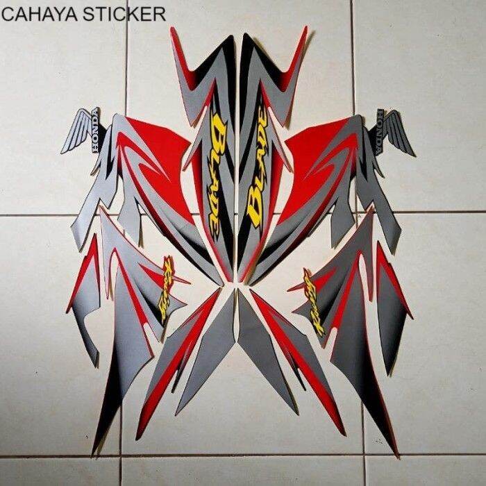 stiker striping motor Blade R 2009 hitam merah | Lazada Indonesia