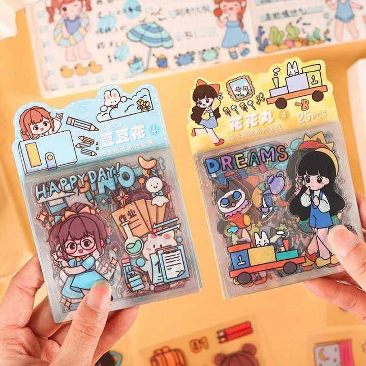 Stiker 100 Lembar 1 Box / Stiker Momo 2D / Stiker Momo Washi Roll Set ...