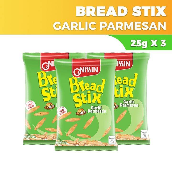 PP pj498yeee0098 Nissin Bread Stix Garlic Parmesan 25g X 3 | Lazada PH
