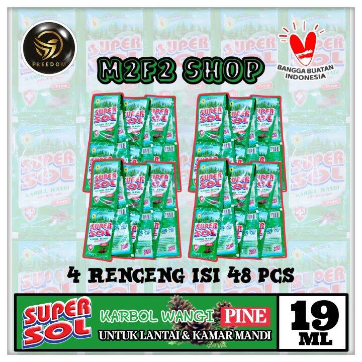 Supersol Karbol Wangi Pine Reguler Sachet - 19 ml (Kemasan 48 Pcs ...