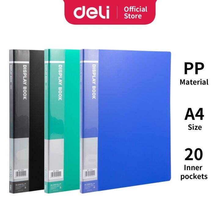Deli Display Book Anti Static Inner Pocket Size A4 (20 Pages) E5002 ...