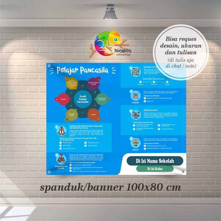 Spanduk, Banner Profil Pelajar Pancasila, Bisa Tambah Nama Sekolah ...