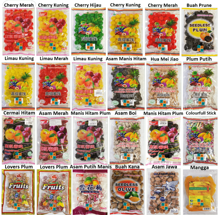 【200g / 350g / 400g / 500g】Pelbagai Asam Jenis / Jeruk Buah Plum Kering ...