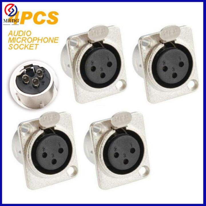 MARCH RAIN DIGITAL GOODS 4pcs Useful Female Jack 3 Pin Adapter XLR ...