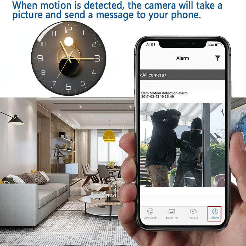 1080P HD Mini Camera Wireless WIFI Wall Clock Camera Night Vision ...