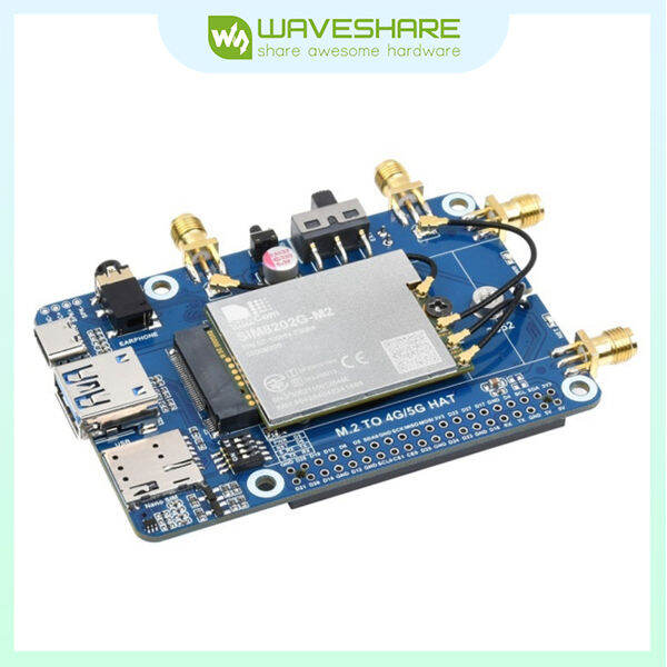 Waveshare SIM8202G-M2 5G HAT B Multi Band Snapdragon X55 Module Board ...