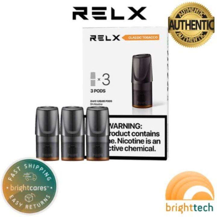 RELX Classic Pods Classic Tobacco Pack of 3 - Original w/ QR Code ...