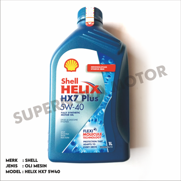 OLI MESIN SHELL HELIX HX7 PLUS 5W-40 FULLY SYNTHETIC MOTOR OIL KEMASAN ...