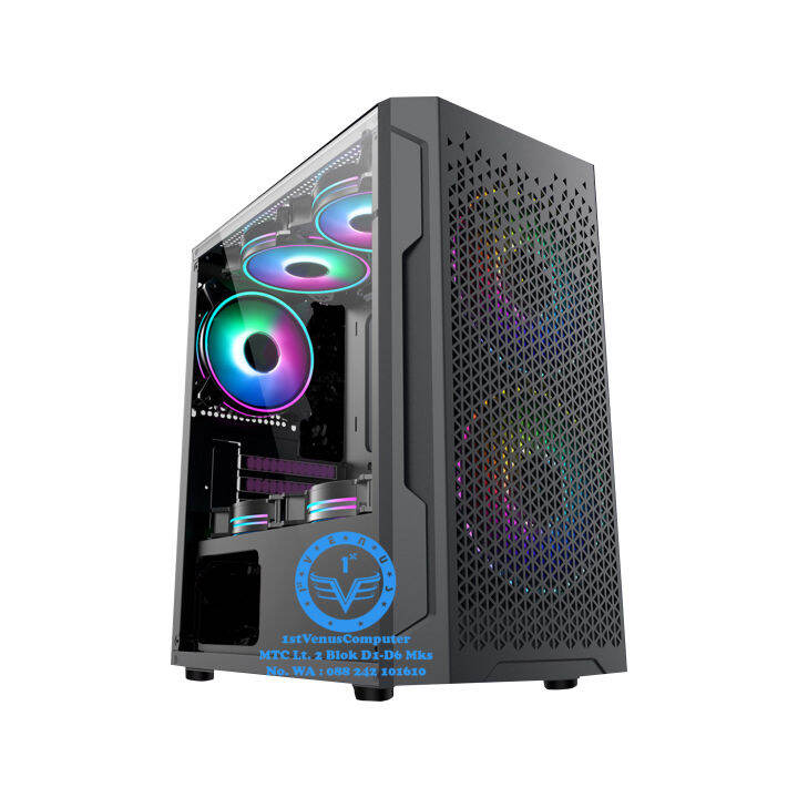 CASING PC VENOM RX URRA CASE M-ATX+2 FAN ARGB TEMPERED / CASE20-VEN ...