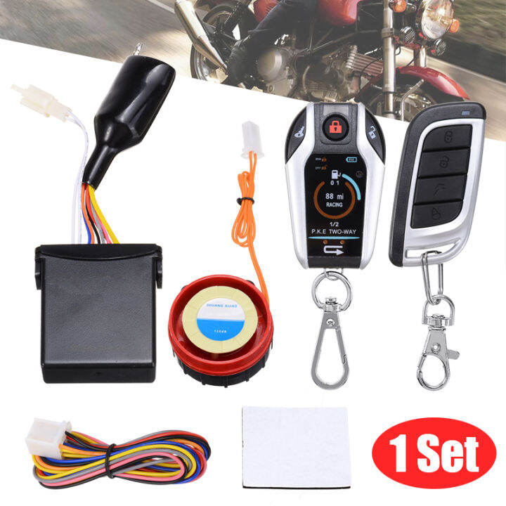 Niahode 1PC Two Way Motorcycle Security Alarm System Anti-theft With ...
