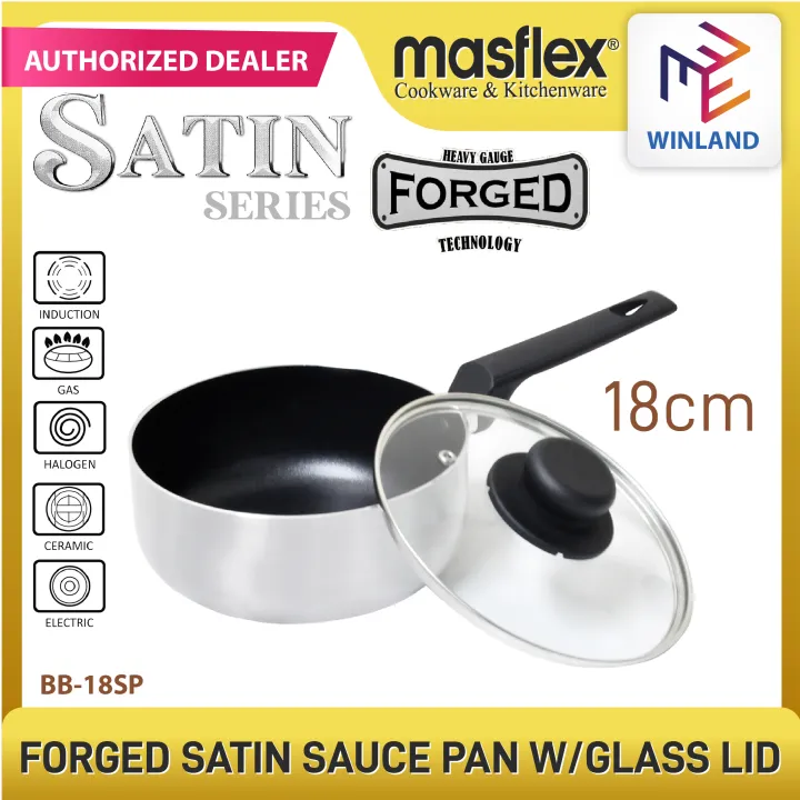 Masflex Original Non Stick Satin Induction Saucepan with Glass Lid ...