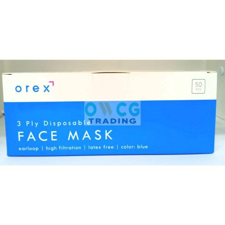 24 HOURS SHIP OUT OREX 3PLY W/ EARLOOP SURIGICAL FACE MASK 50s | Lazada PH