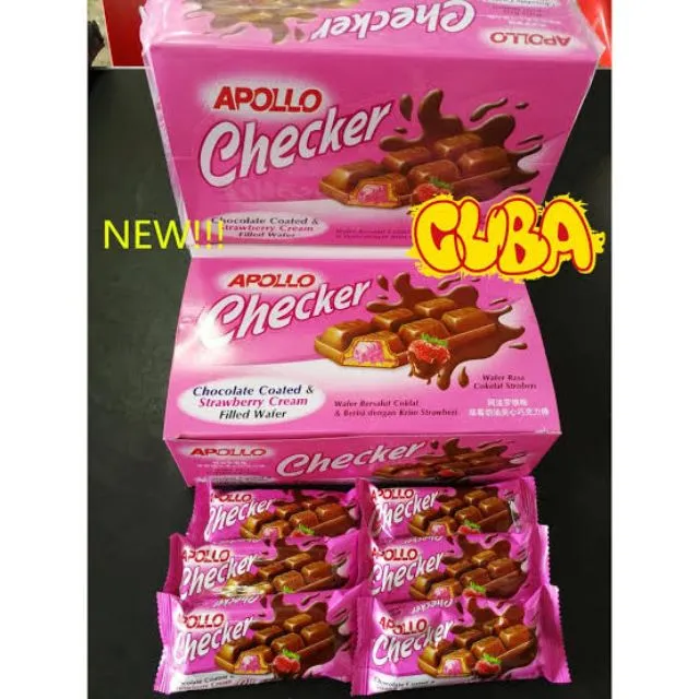 Apollo Checker Chocolate Coated Strawberry Cream Filled Wafer | Lazada PH