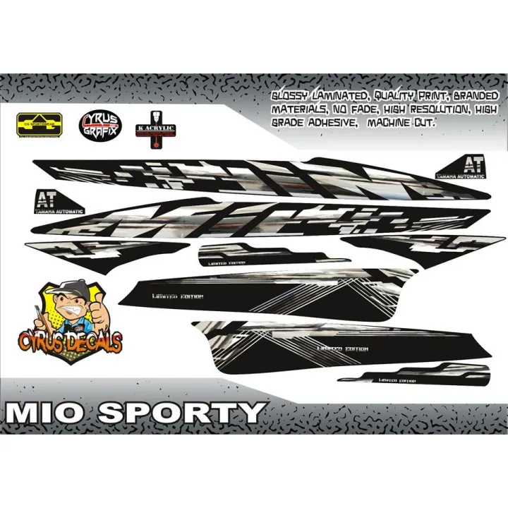 sticker decals motorcycle Mio sporty limited edition chrome decals ...